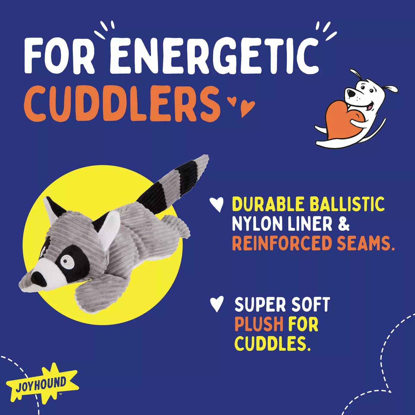 Joyhound Biteshield Plush Raccoon Squeaky Dog Toy