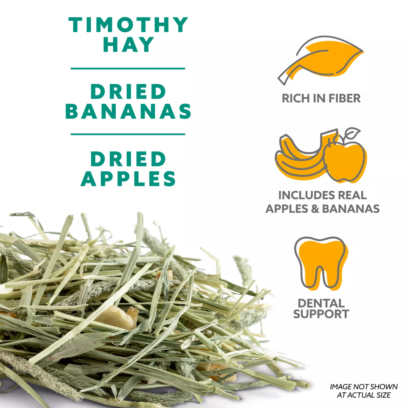 Full Cheeks™ Timothy Hay with Apple and Banana