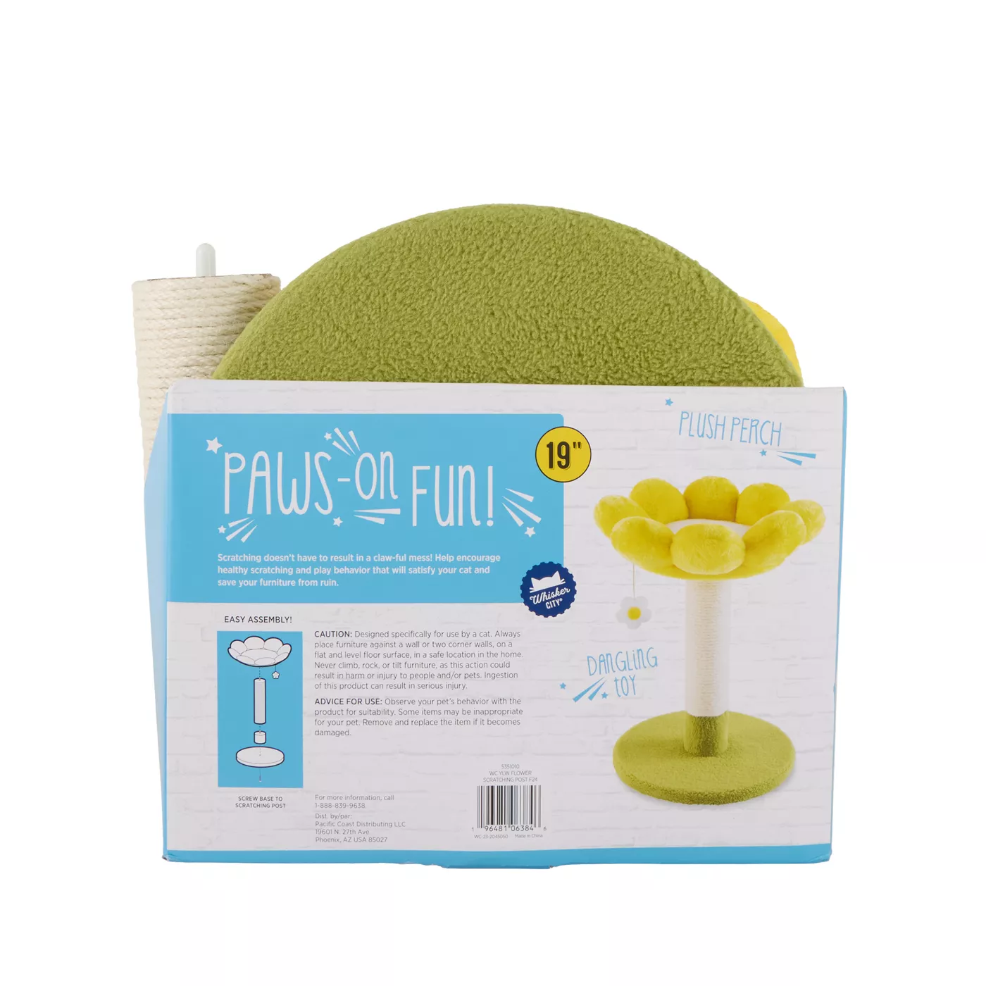 Whisker City Yellow Flower Scratching Post