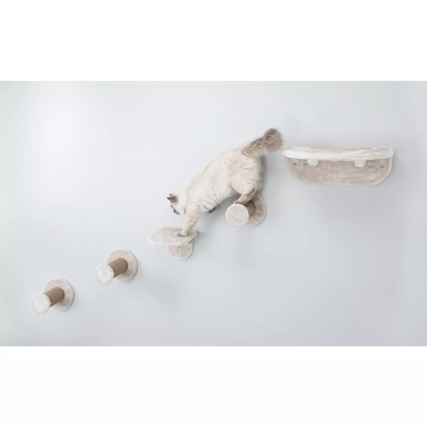 TRIXIE Lookout Wall Mounted Cat Lounge Set 2 Platforms with 3 Steps