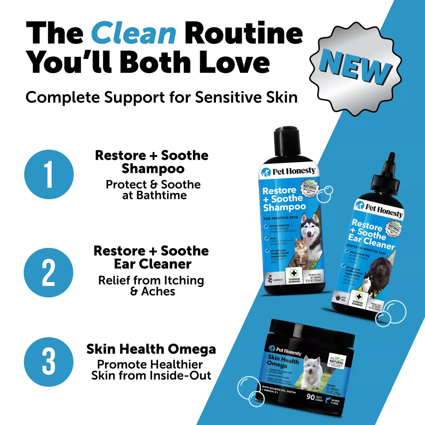 Pet Honesty Restore + Soothe Dog and Cat Ear Cleaner