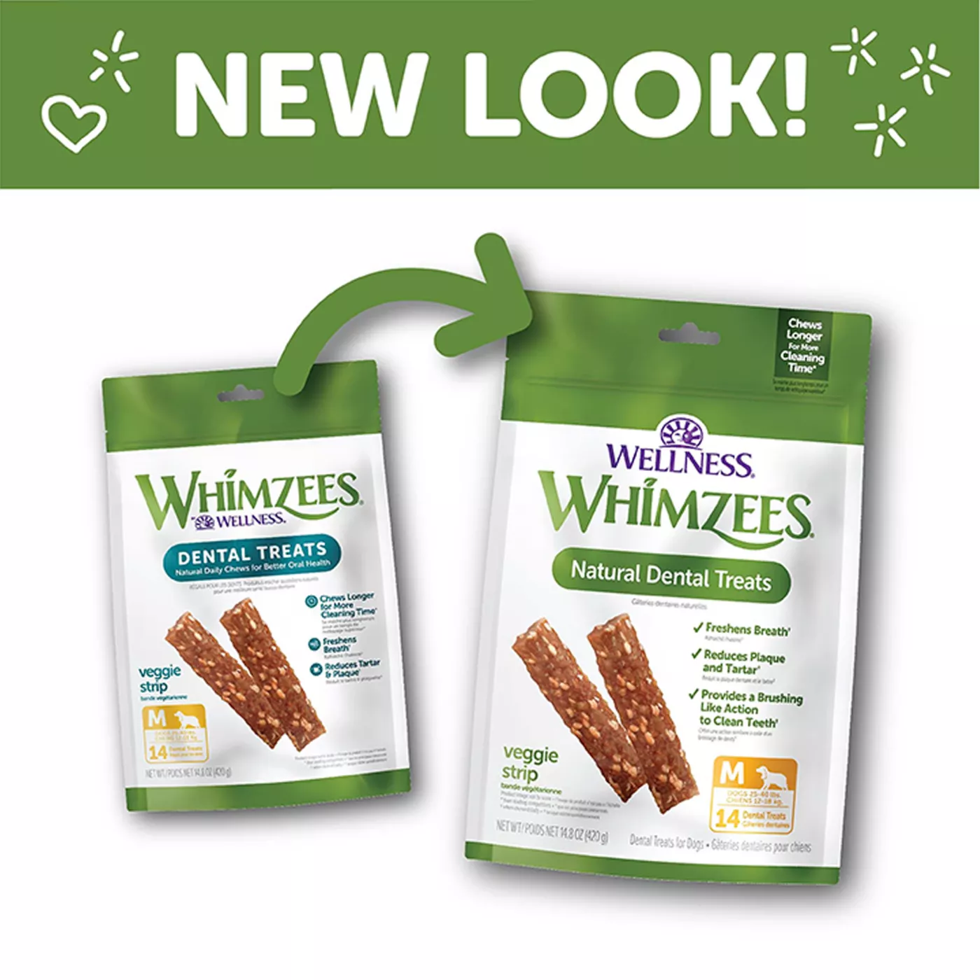 Whimzees Veggie Strips 14 Count 14.8 OZ