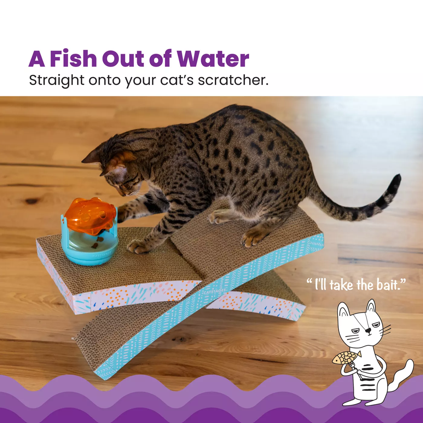 Catstages Spinning Treat Scratch Toy