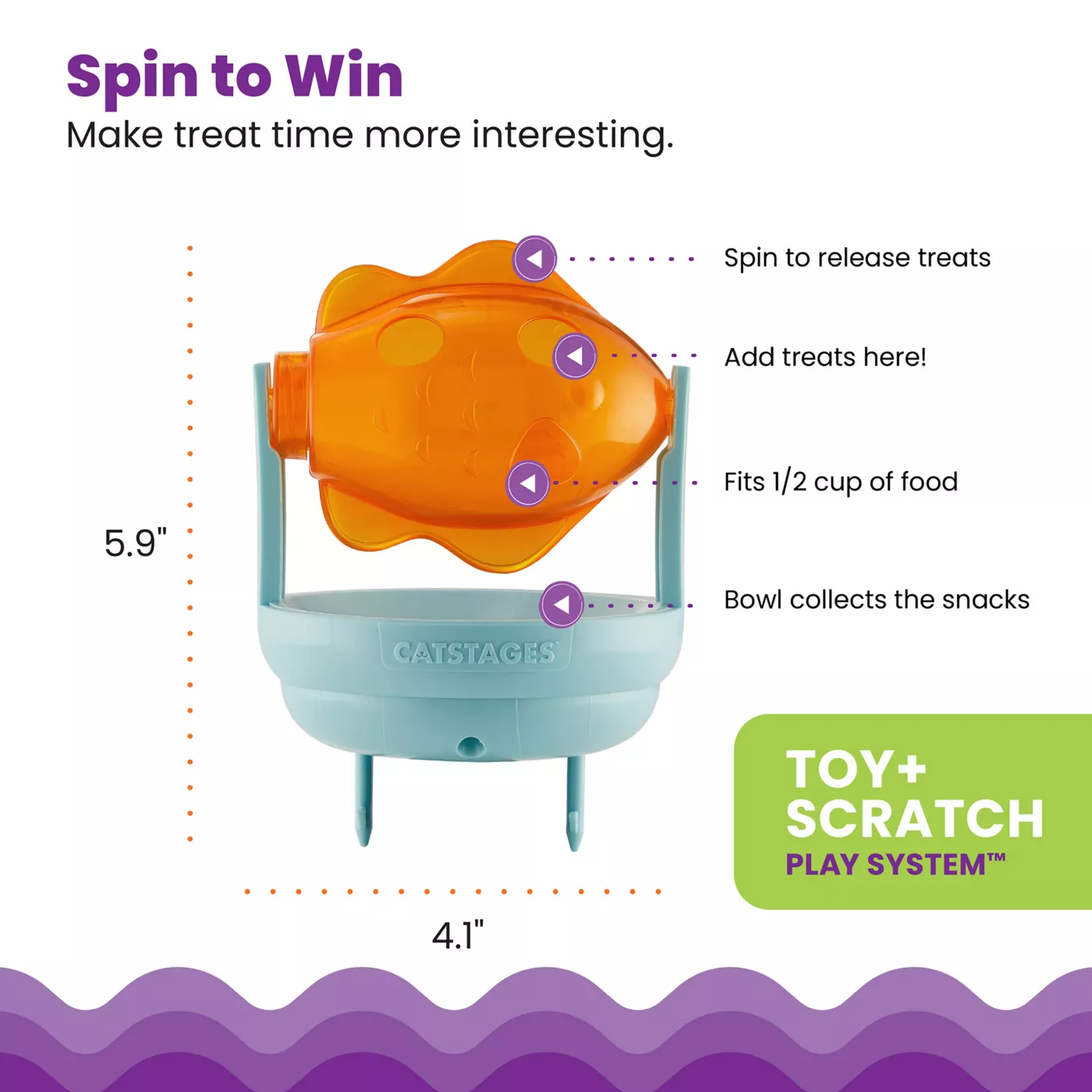 Catstages Spinning Treat Scratch Toy