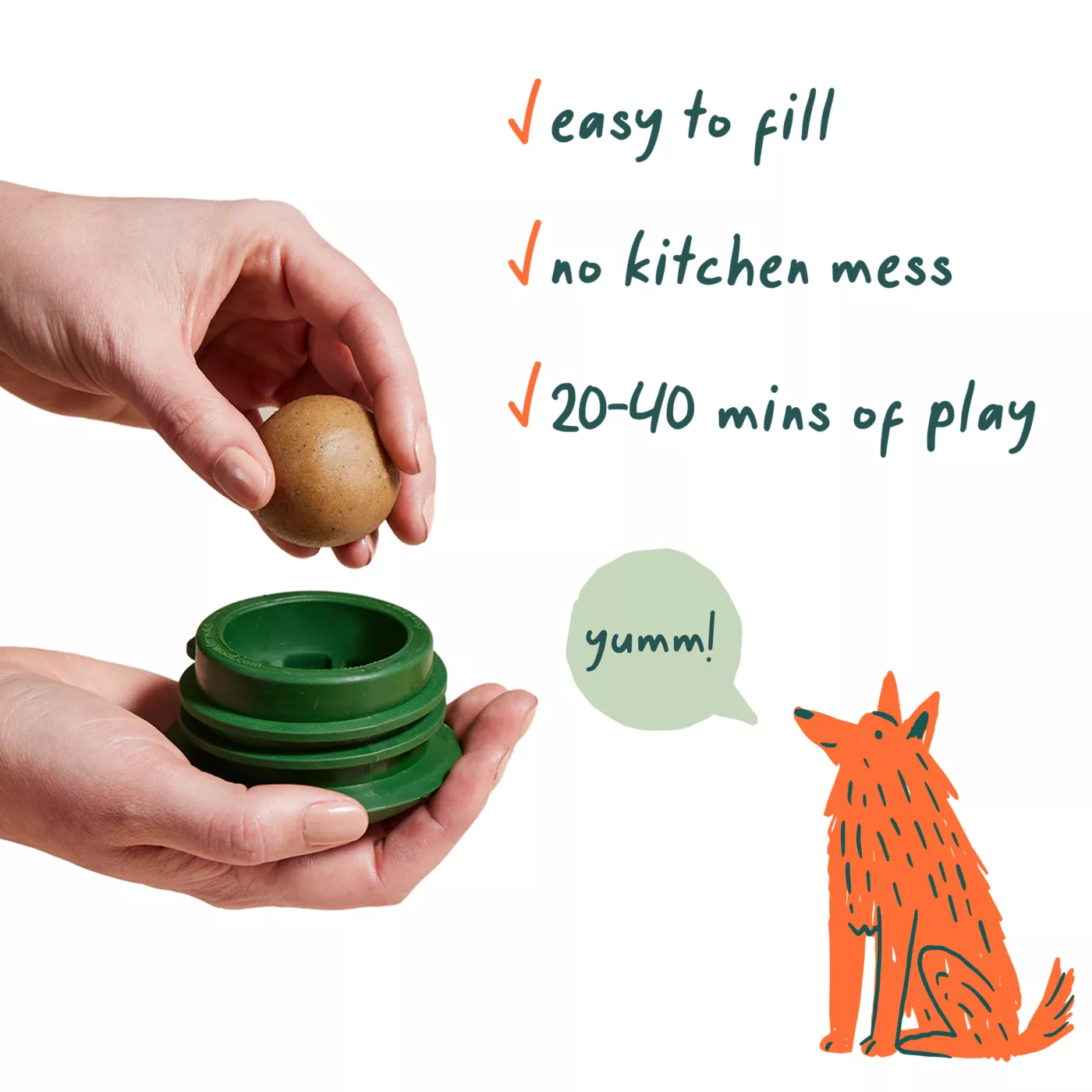 WOOF Pupsicle Treat Dispensing Dog Toy, Green