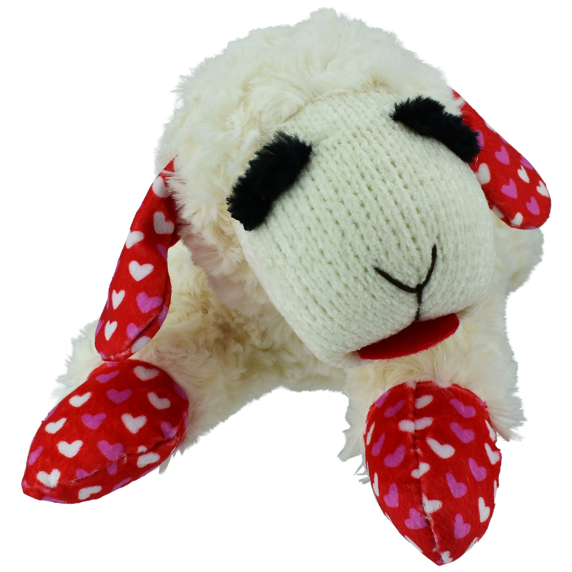 Multipet Lamb Chop Squeaky Dog Toy Heart Pattern