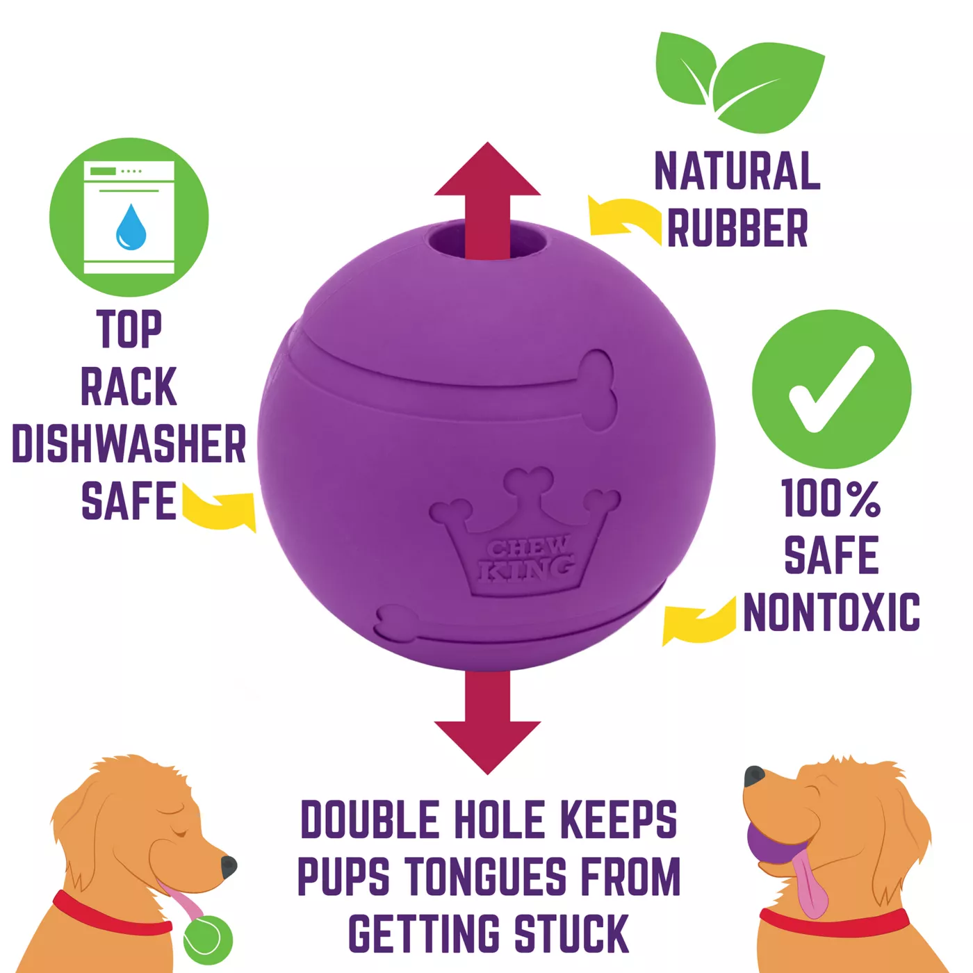 Chew King 4 IN Rubber Fetch Balls 2 CT