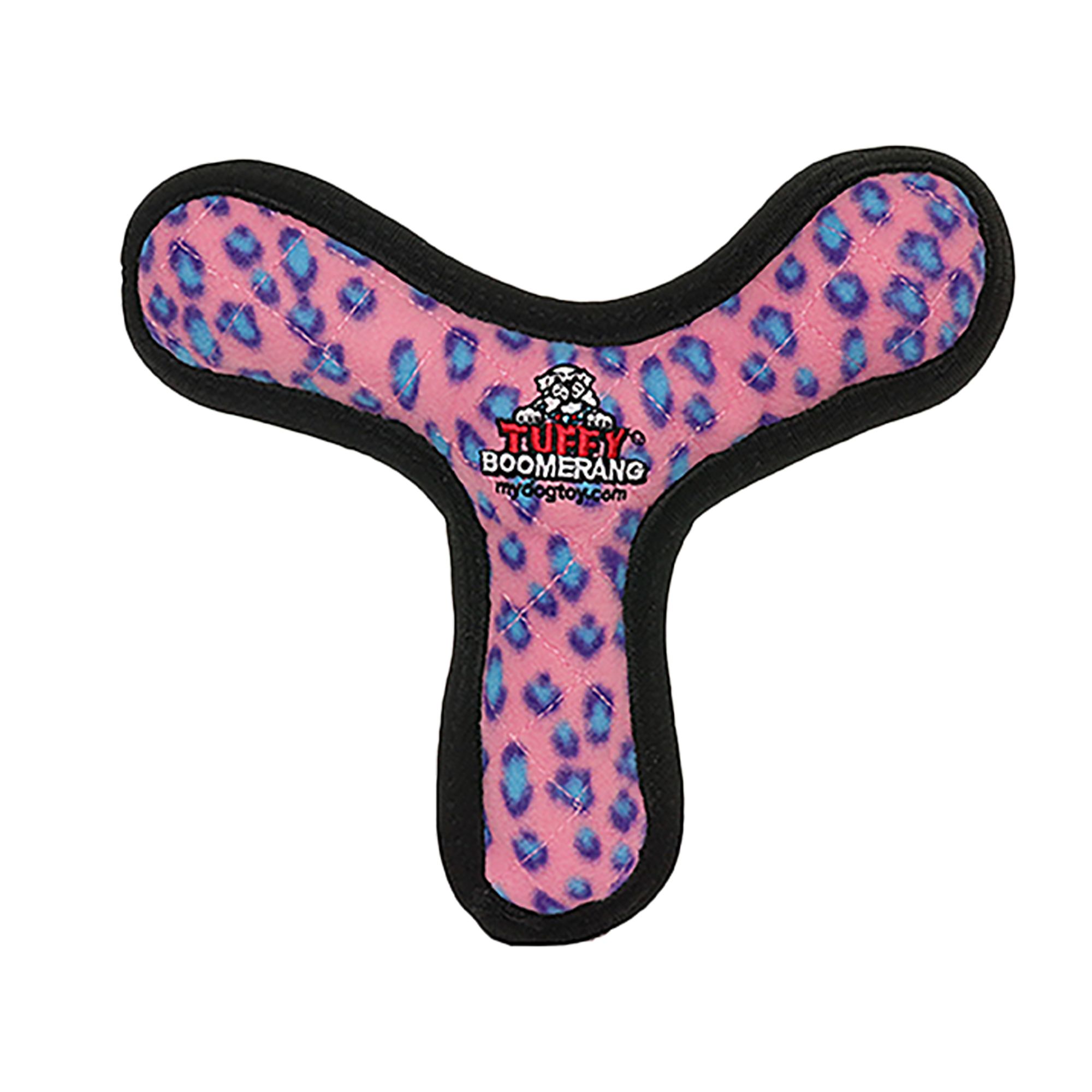 TUFFY® Ultimate Boomerang Pink Leopard Dog Toy