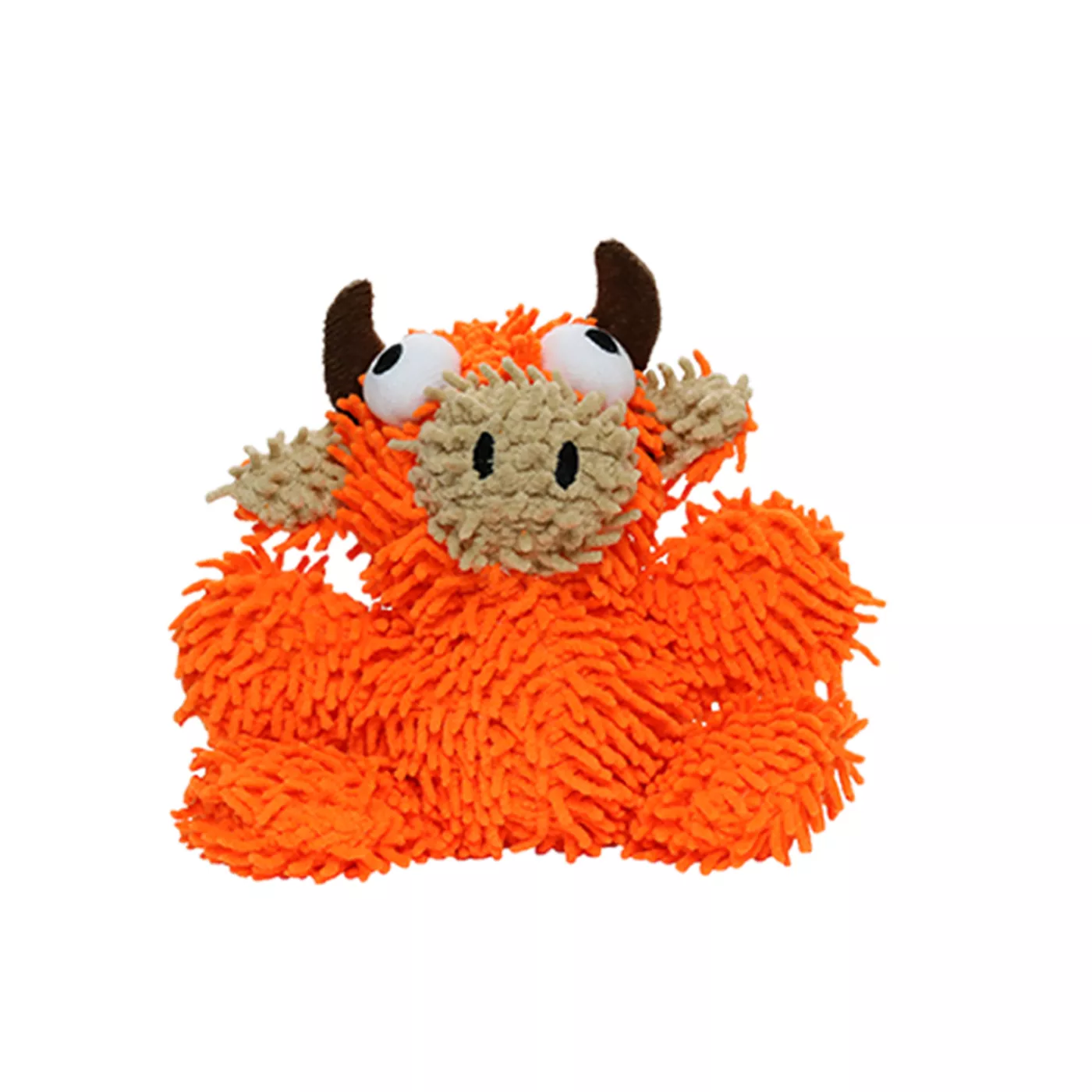 MIGHTY JR Microfiber Ball Bull Orange Dog Toy
