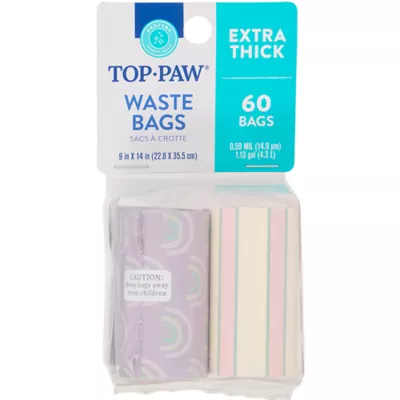 Top Paw® Dog Poop Bags - Extra Thick, Pink & Purple - Prints & Solids ...