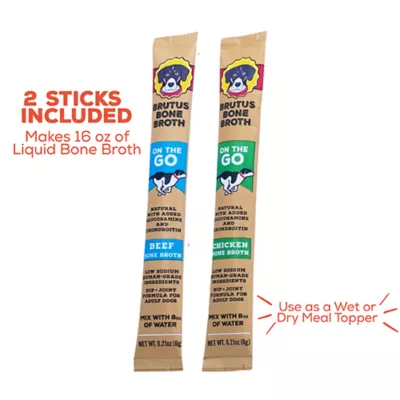 Brutus Bone Broth On the Go Trial Pack Adult Dog Food Topper- Hip and ...