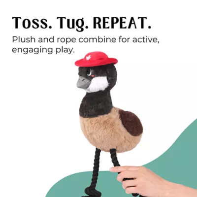 HugSmart® Goose Squeaky Rope Plush Canada Dog Toy