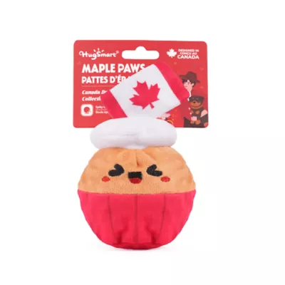 HugSmart® Squeaky Spiky Ball Plush Cupcake Canada Dog Toy