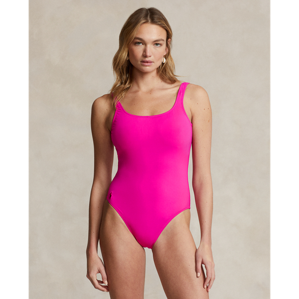 Ralph Lauren Scoopback One Piece Swimsuit In Hot Pink Modesens