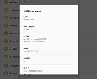 How do I Find the IMEI Number on My Samsung Galaxy Tab A 10.1? (SM-T587P)