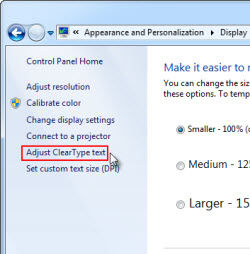 Adjusting ClearType Text In Windows 7