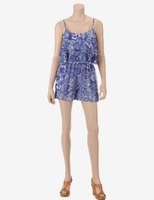 UPC 887840050415 - Emerald Sundae Blue & White Ruffle Toile Romper ...