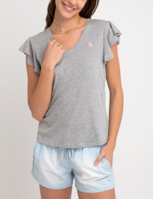 UPC 786665116194 - U.S. Polo Assn. Juniors' Ruffle Sleeve T-Shirt, Size ...