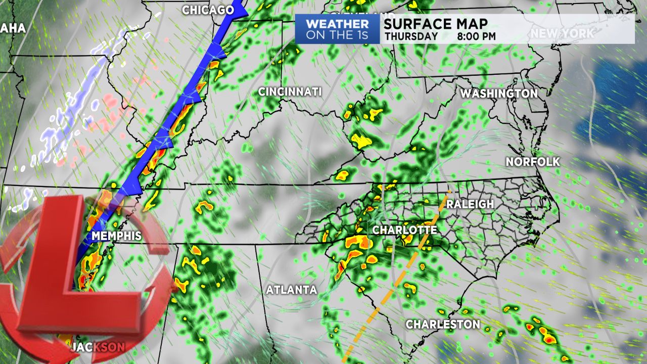 Chance for rain increases through Friday with weak thunderstorms possible