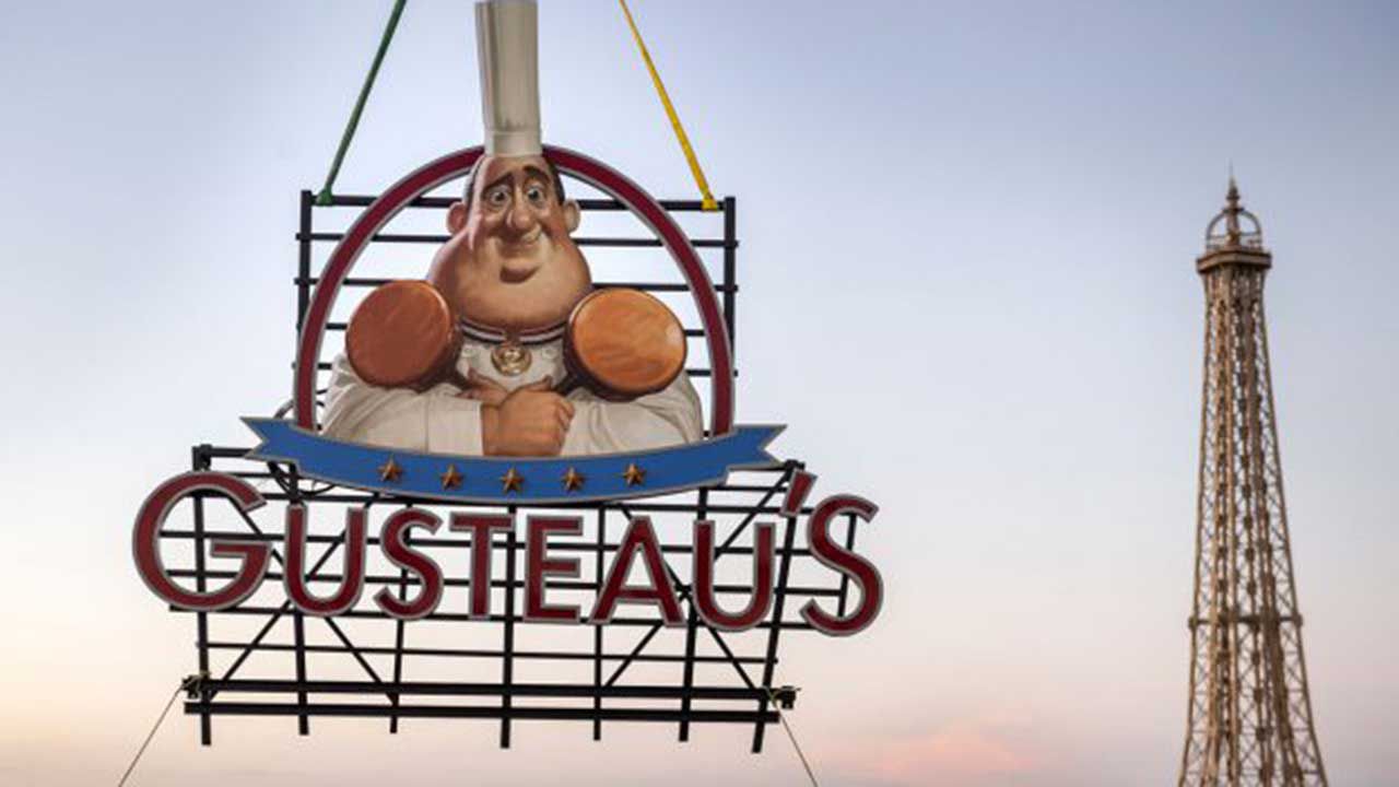 Gusteaus Sign Installed at Epcots France Pavilion