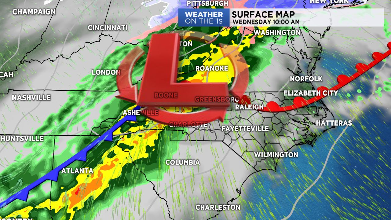 Widespread, heavy rain moves in Wednesday