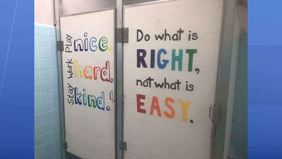 Students Paint Motivational Messages in School Bathrooms