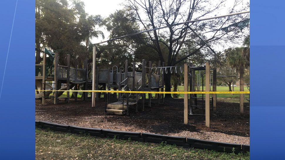 Sarasota Police Investigating Arson Fire at Playground at Pioneer Park