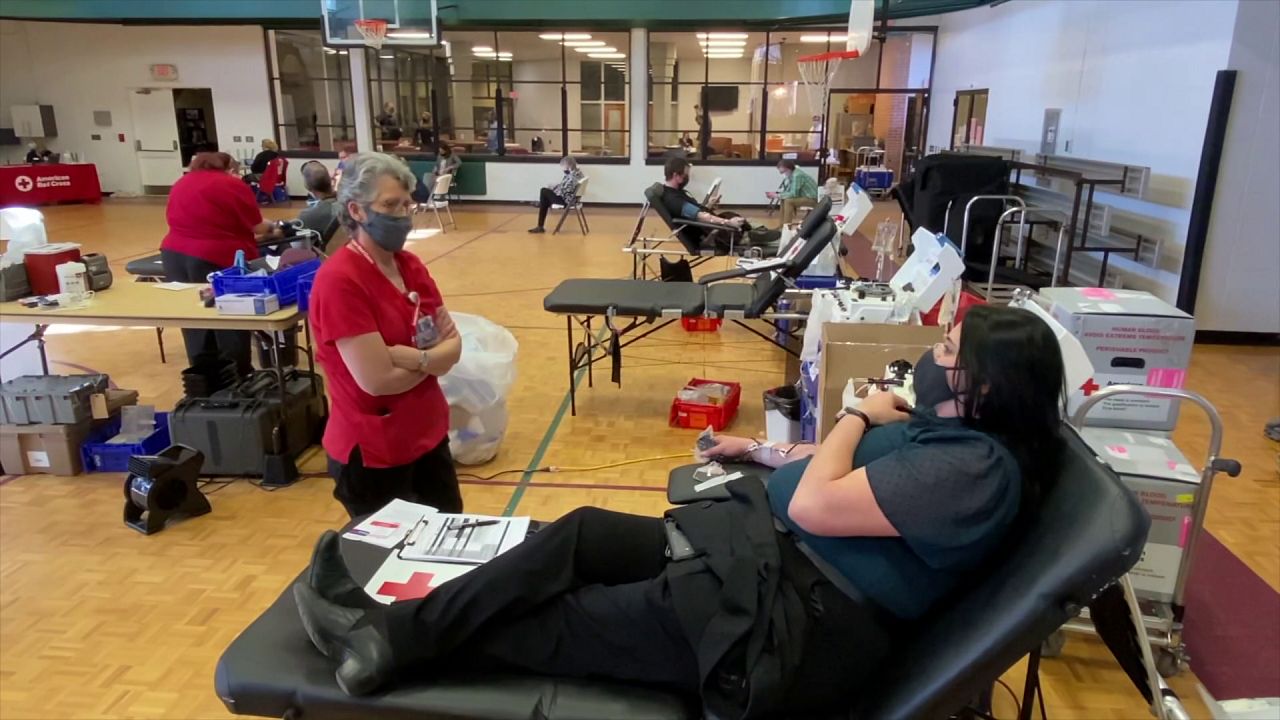 First Responders Compete by Donating Blood for Red Cross