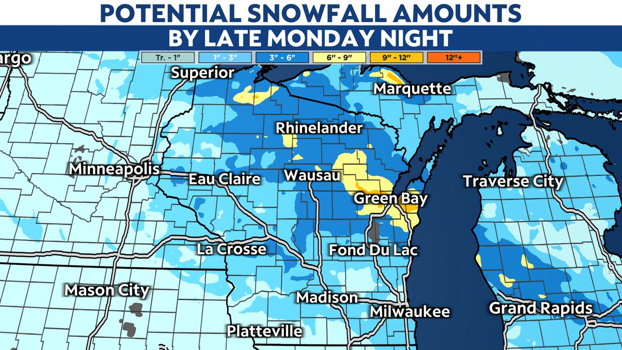 Snow continues to move through Wisconsin