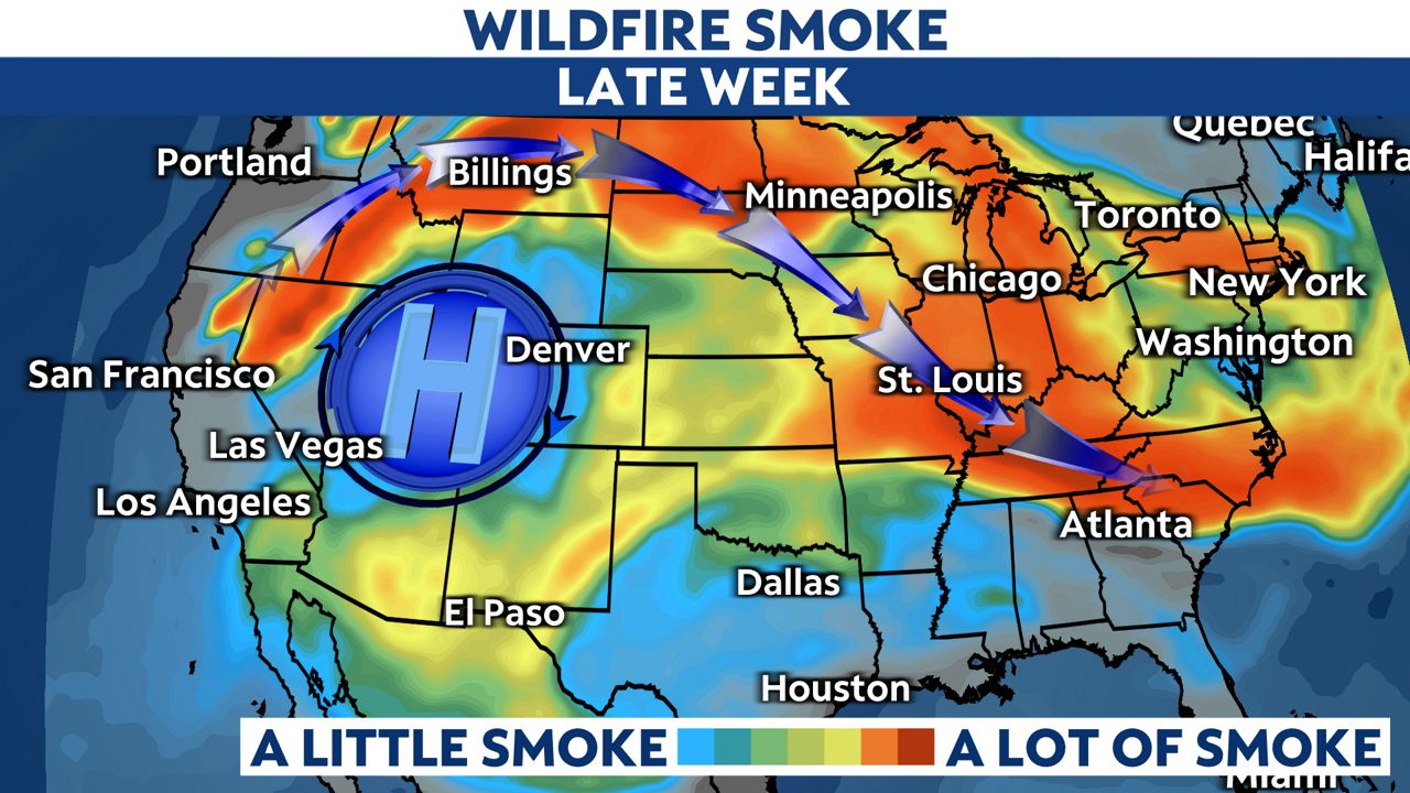 Wildfire smoke spreads from coast to coast