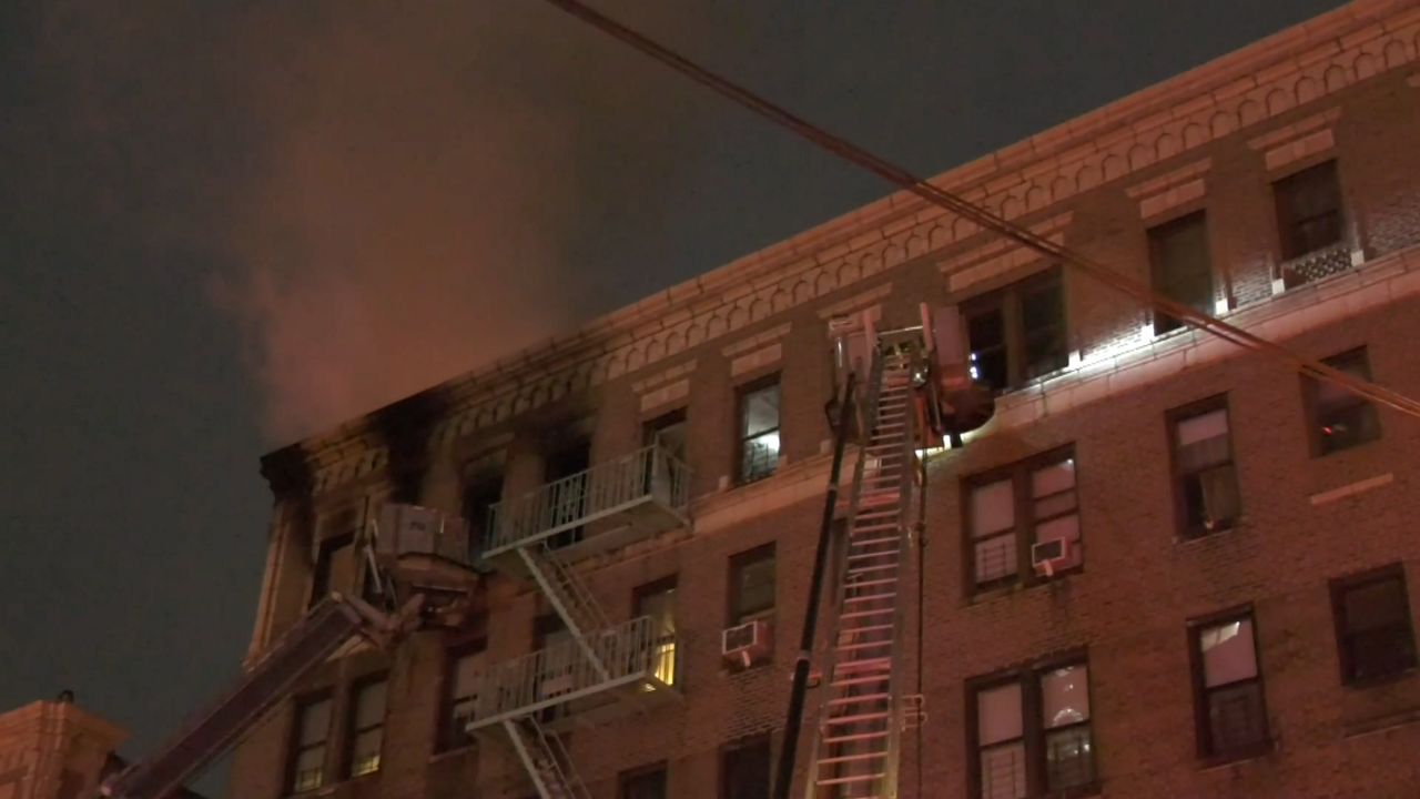 FDNY battles fire Bronx Apartment Building in Claremont NYC