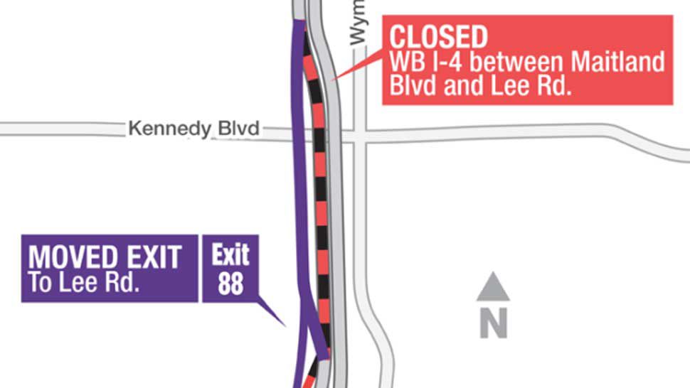 westbound i-4 between maitland blvd lee rd shifts new travel lanes