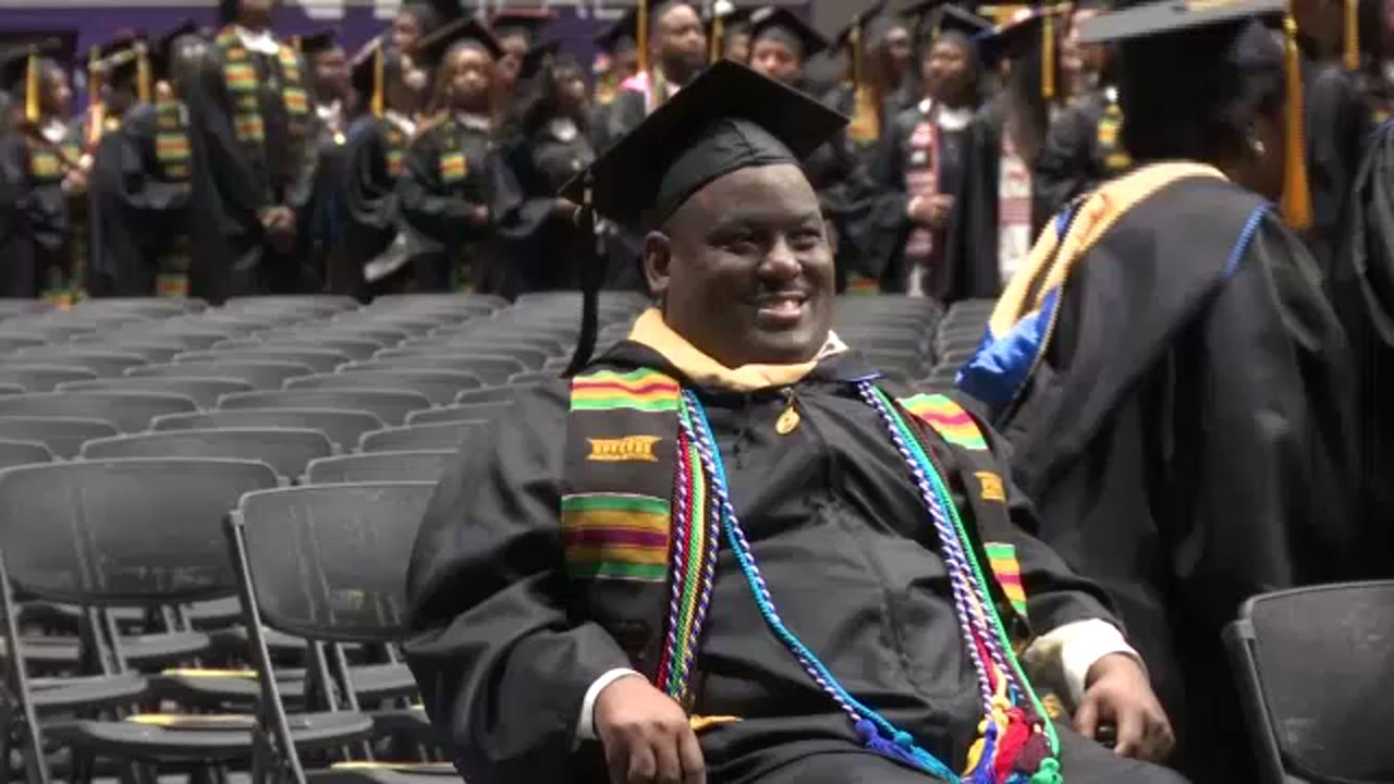 JCSU student battling cerebral palsy graduates college