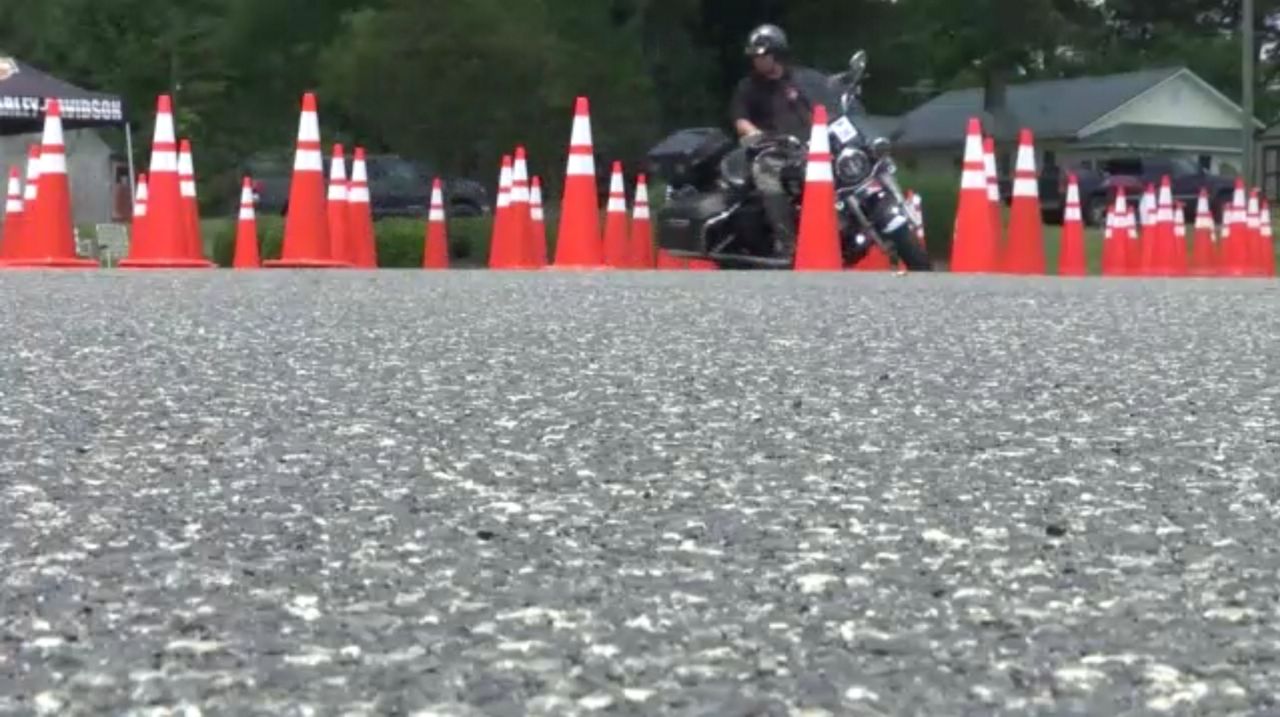 Officers test motorcycle riding skills