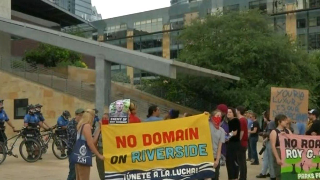 Group Protests Austin City Planning Commission Meeting