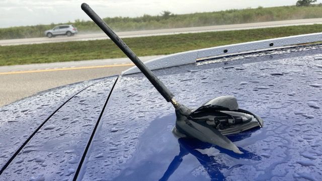 Lightning strikes vehicle on I-75, opens gouge in road