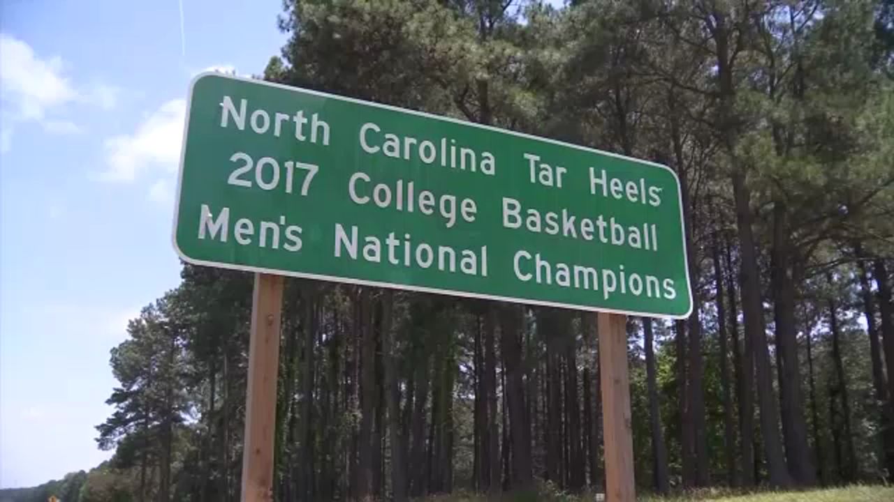 UNC championship sign gets new location