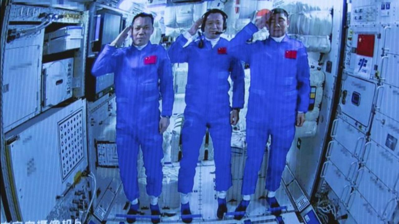 Chinese crew enters country's new space station on 3-month mission