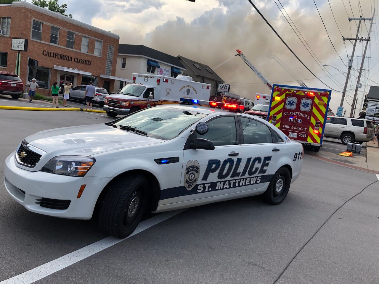 St. Matthews Fire Causing Heavily damage downtown