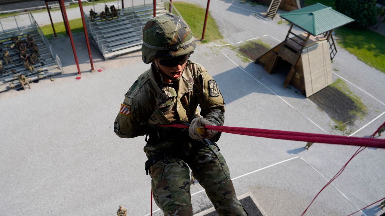 Conquering fear: ROTC cadets step off the ledge at Fort Knox