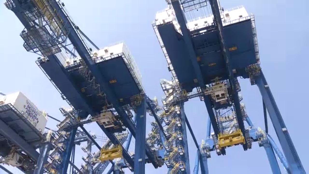 Governor Cooper tours neo Panamax cranes in Wilmington