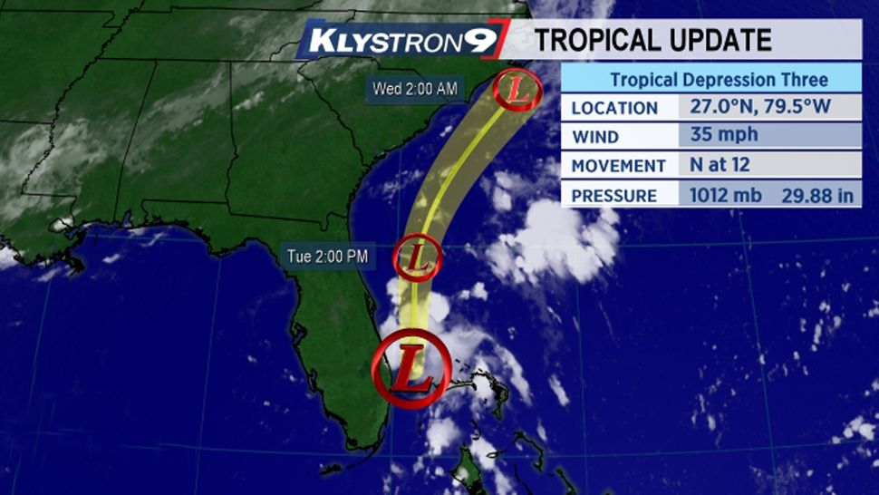 Tropics Tropical Depression Three Located Off Floridas East Coast