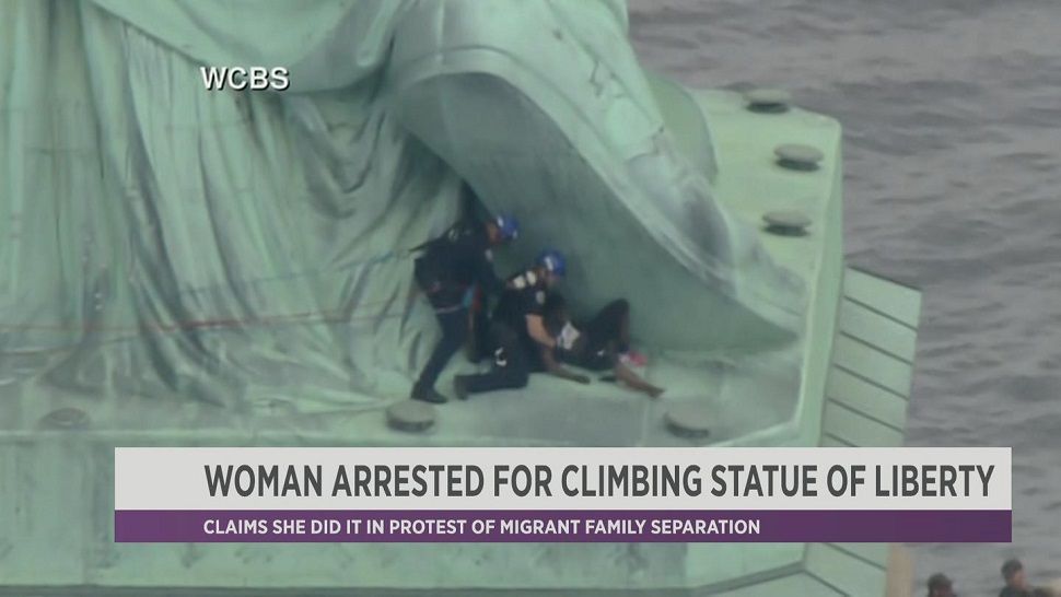 Woman scaled Lady Liberty in protest of immigration policy