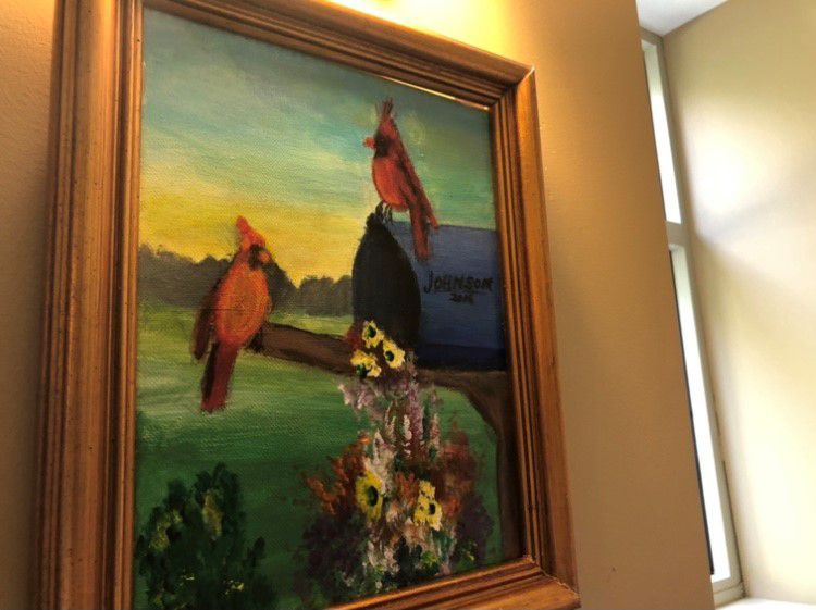 90-year-old assisted living resident paints smiles