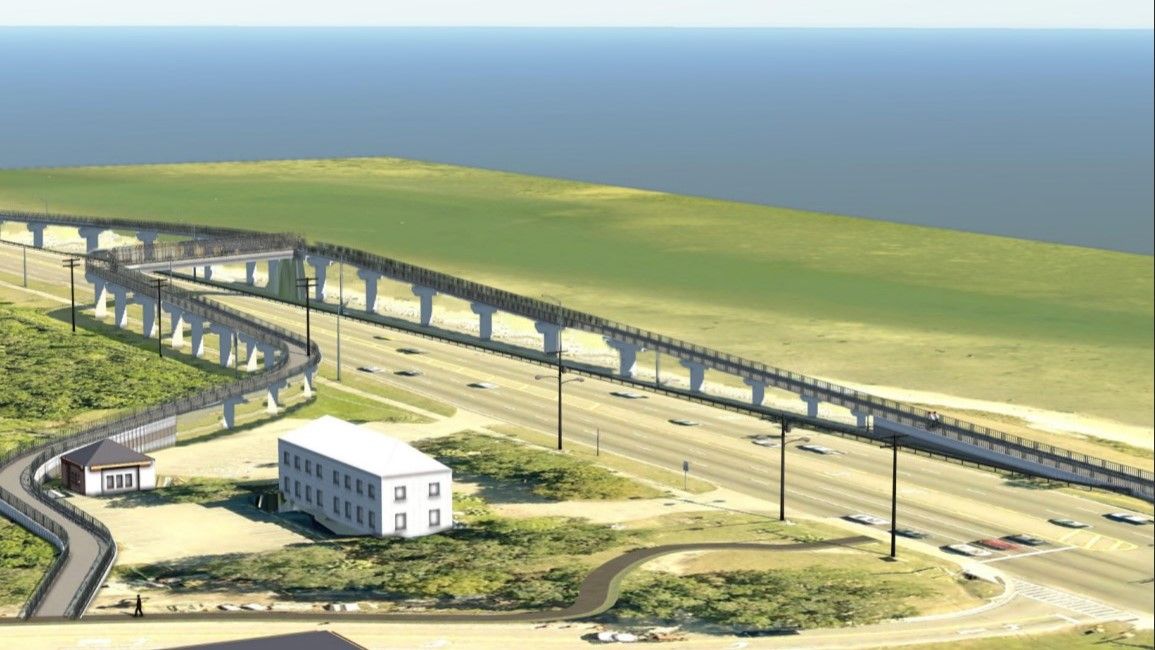 New pedestrian overpass on the Courtney Campbell