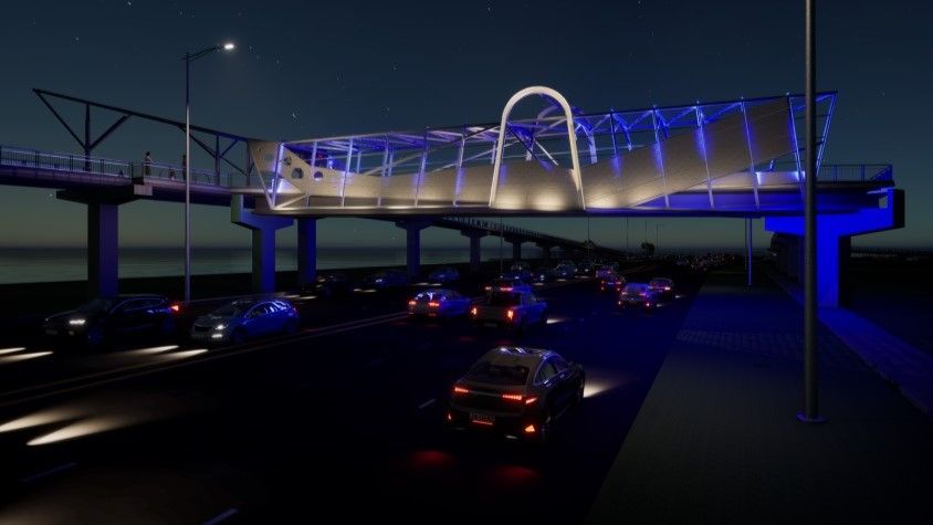 New pedestrian overpass on the Courtney Campbell