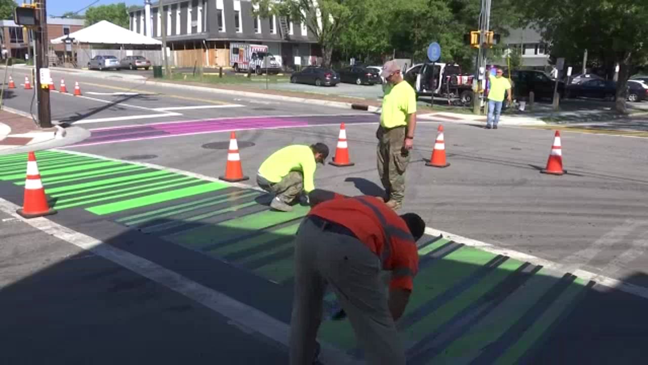 Colorful crosswalks not impacting pedestrian safety