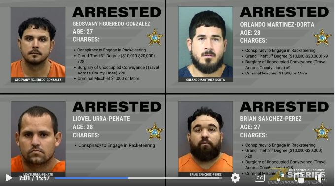 4 arrested in $750K Hillsborough crime ring targeting semis