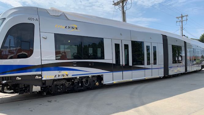 First Gold Line Modern Streetcar Arrives in Charlotte