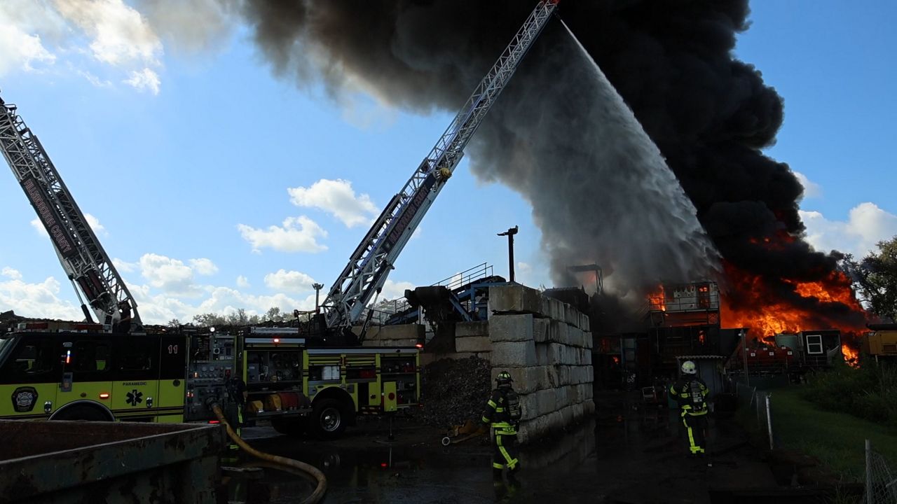 Hillsborough County crews respond to scrapyard fire